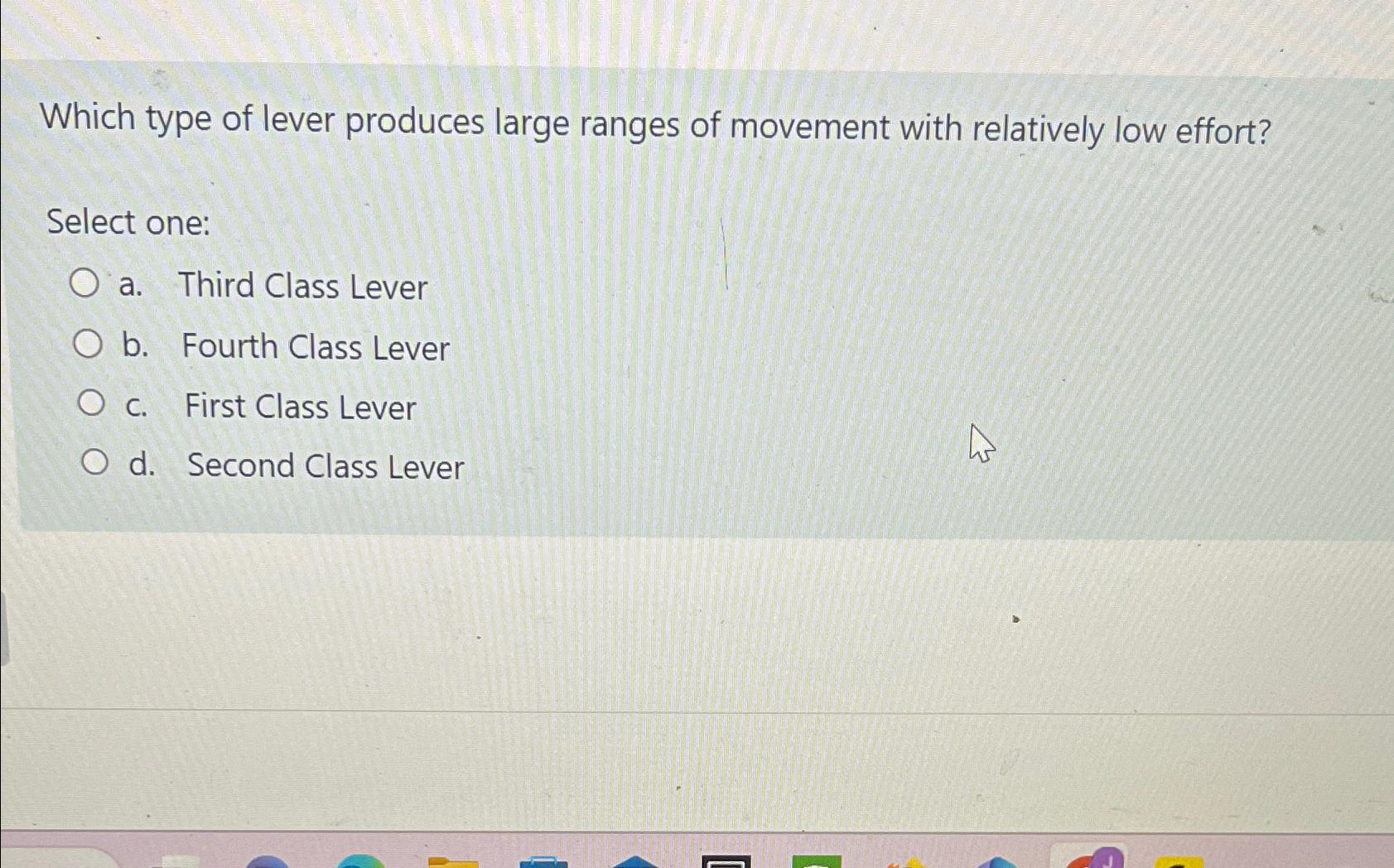 Solved Which type of lever produces large ranges of movement | Chegg.com