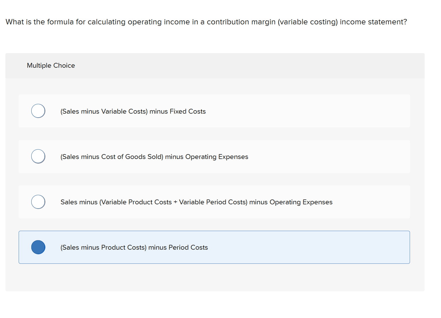 Solved What is the formula for calculating operating income | Chegg.com