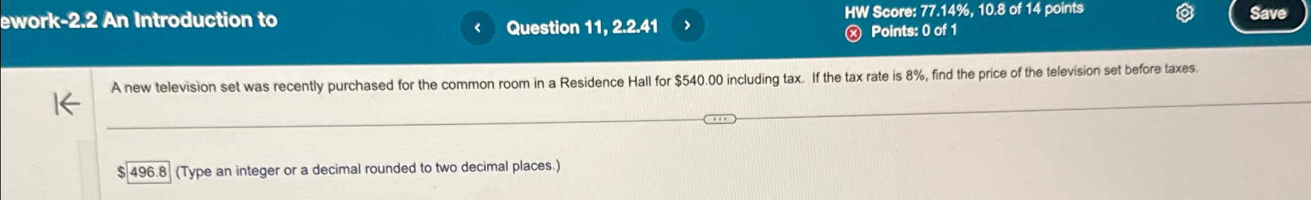 Solved ework-2.2 ﻿An Introduction toQuestion 11, 2.2.41HW | Chegg.com