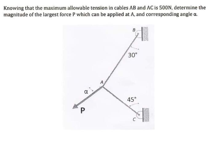 Solved Knowing that the maximum allowable tension in cables | Chegg.com