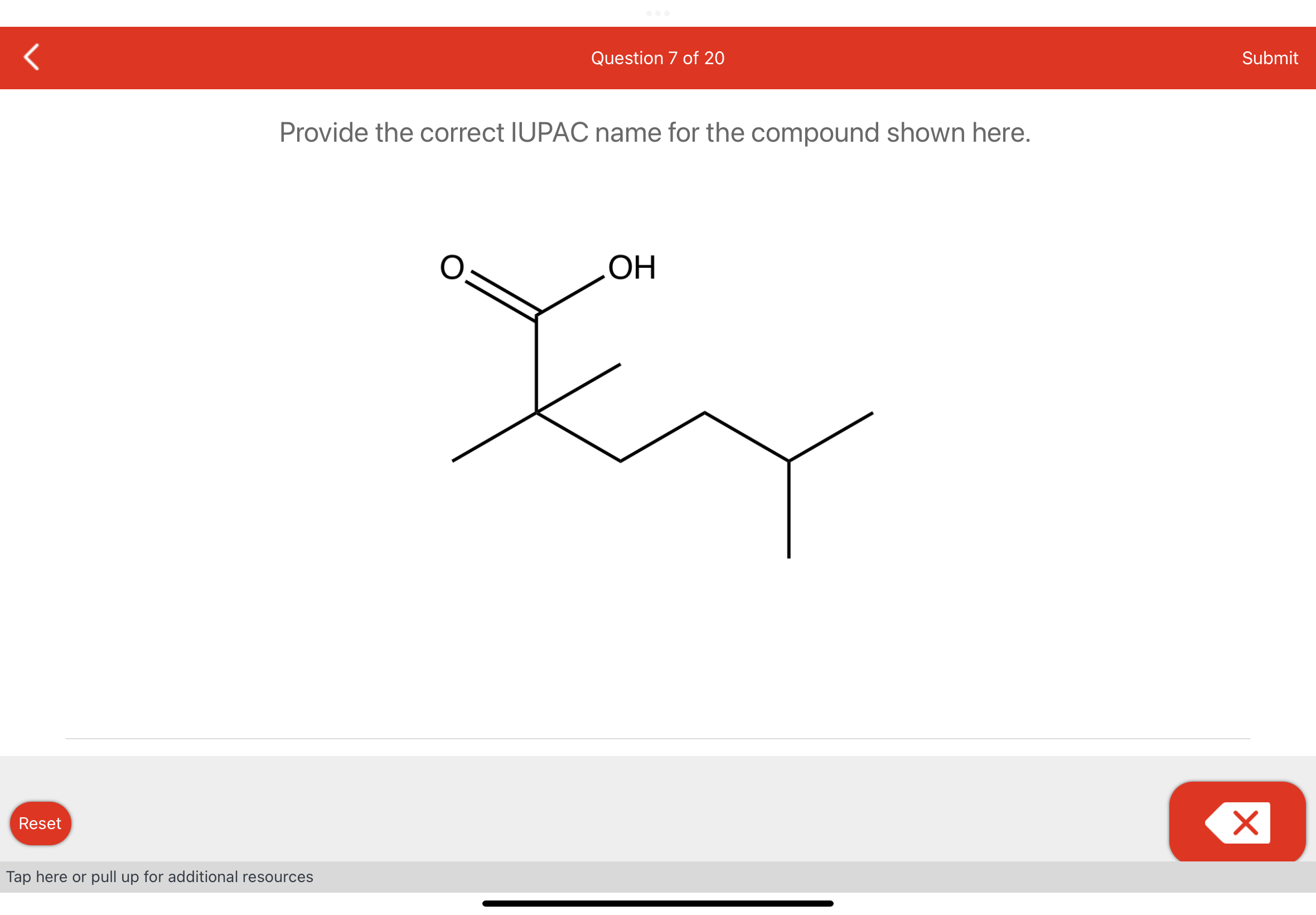 Solved Question 7 ﻿of 20SubmitProvide the correct IUPAC name | Chegg.com