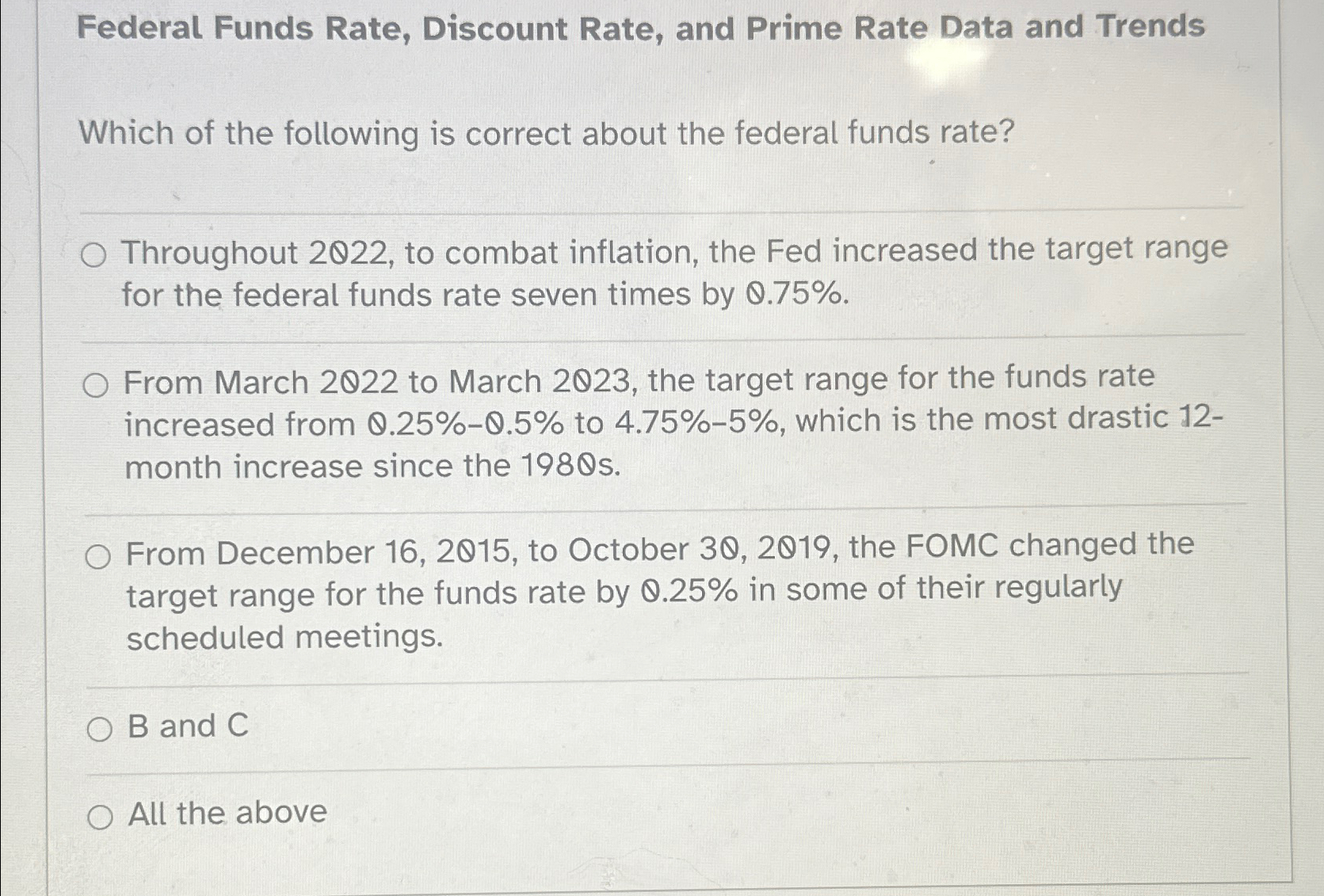 Solved Federal Funds Rate, Discount Rate, and Prime Rate | Chegg.com