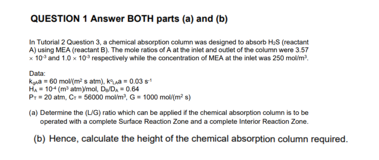 Solved QUESTION 1 ﻿Answer BOTH parts (a) ﻿and (b)In Tutorial | Chegg.com