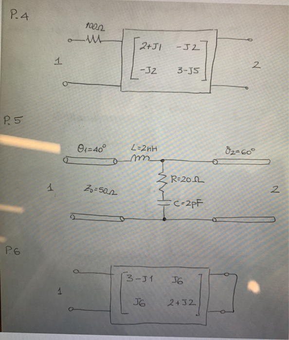 Find the scattering parameters for the circuits below | Chegg.com