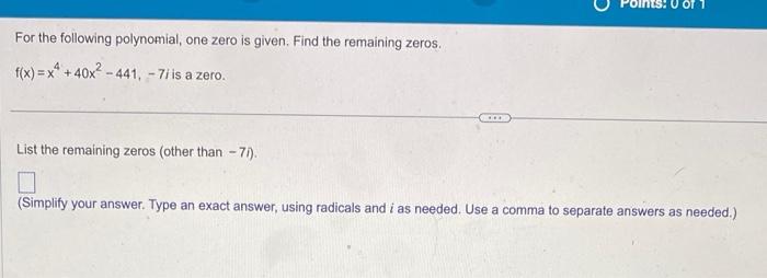 Solved F X X4−4x3−18x2 108x−135 All Complex Zeros Are