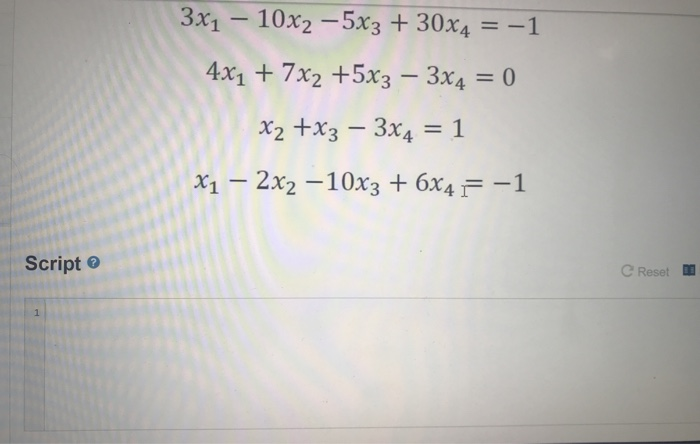 Solved Use matrix operations to solve the following system | Chegg.com