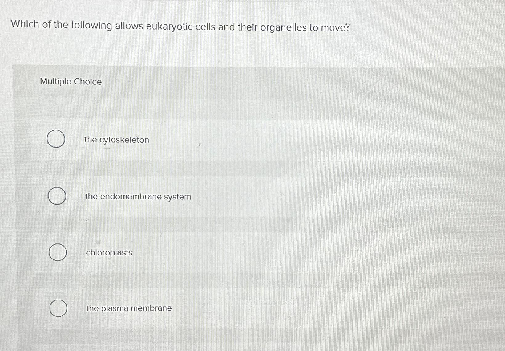 Solved Which of the following allows eukaryotic cells and | Chegg.com