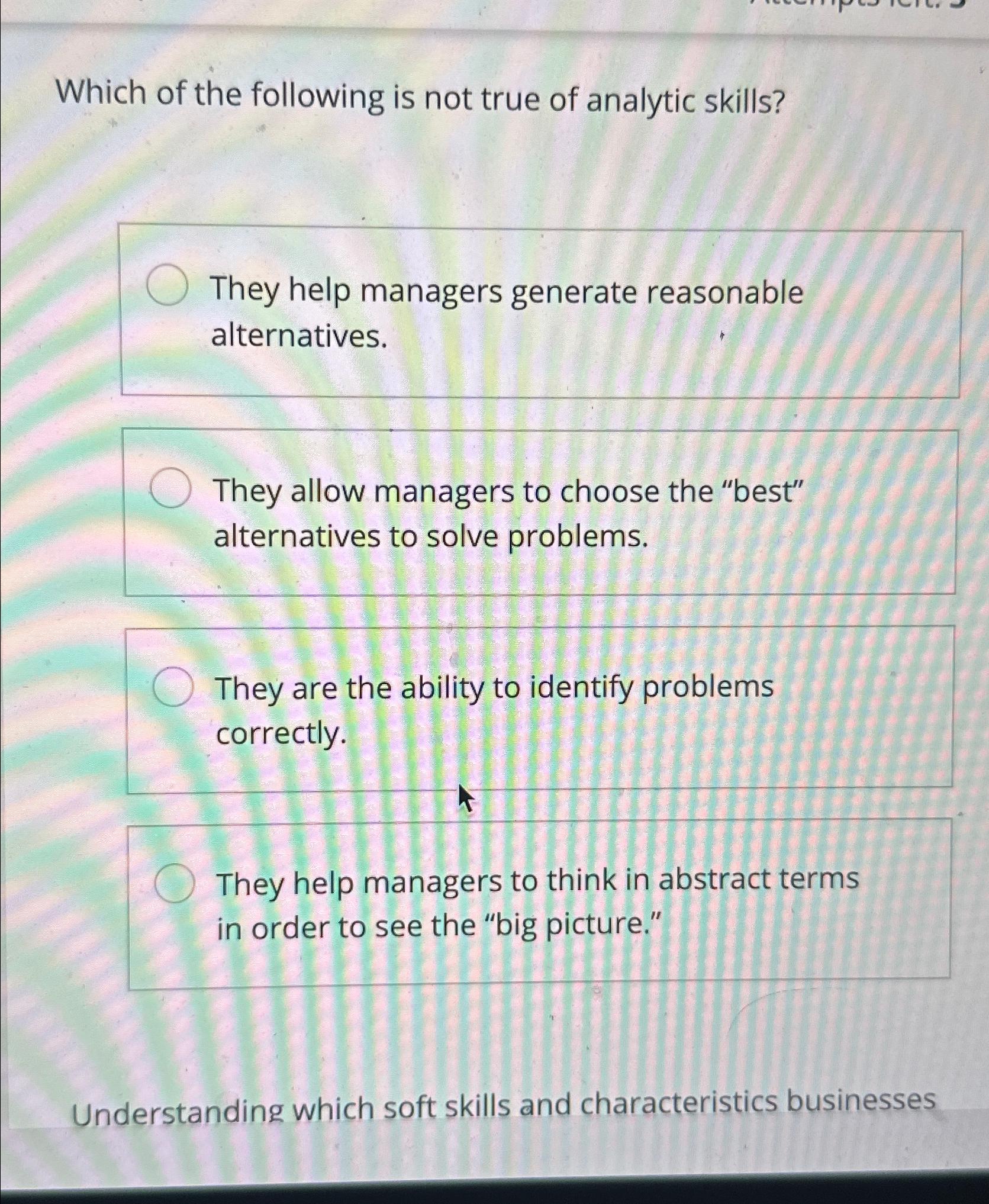 Solved Which of the following is not true of analytic | Chegg.com