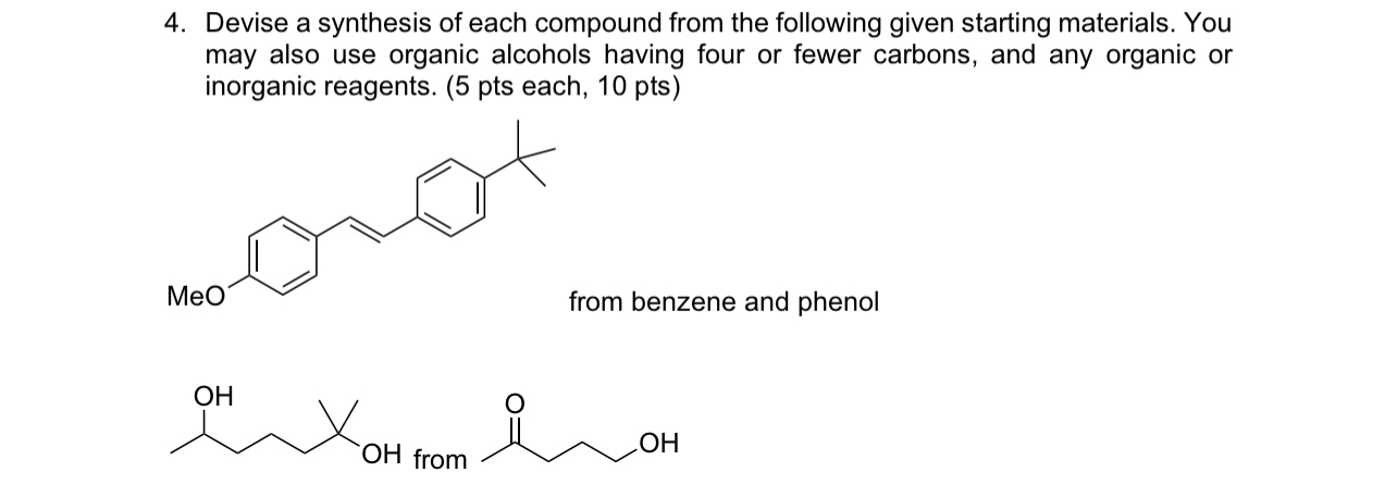 Solved Devise a synthesis of each compound from the | Chegg.com