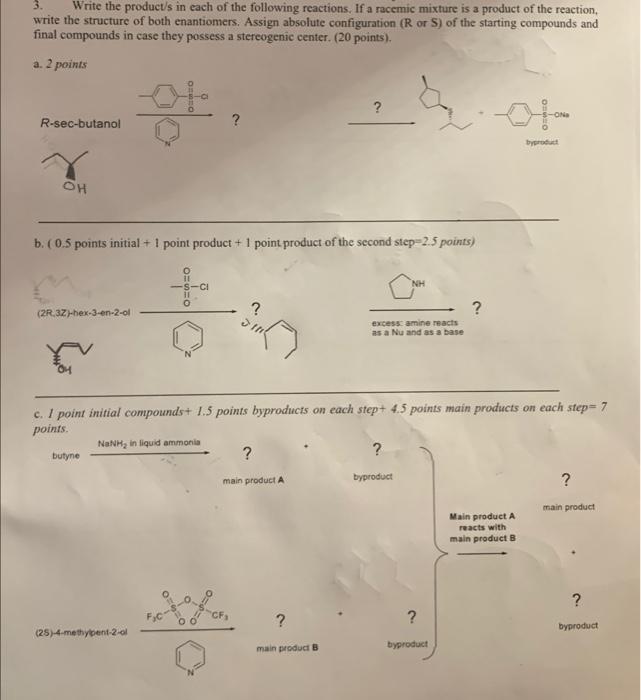 Solved 3. Write the product/s in each of the following | Chegg.com