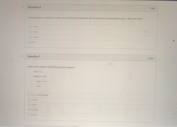 Solved D Question 2 3 pts Which of the following loop | Chegg.com