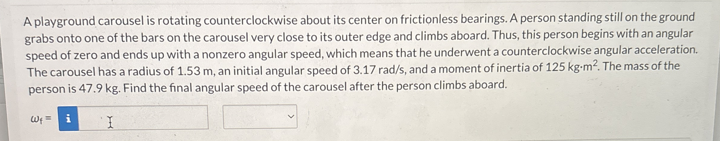 Solved A playground carousel is rotating counterclockwise | Chegg.com