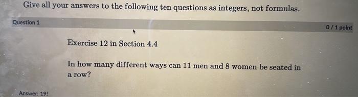 Solved Exercise 12 in Section 4.4 In how many different ways | Chegg.com