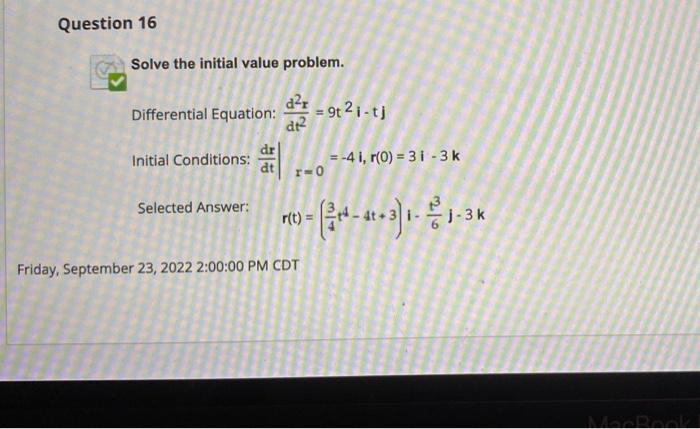 Solved Solve the initial value problem. Differential | Chegg.com