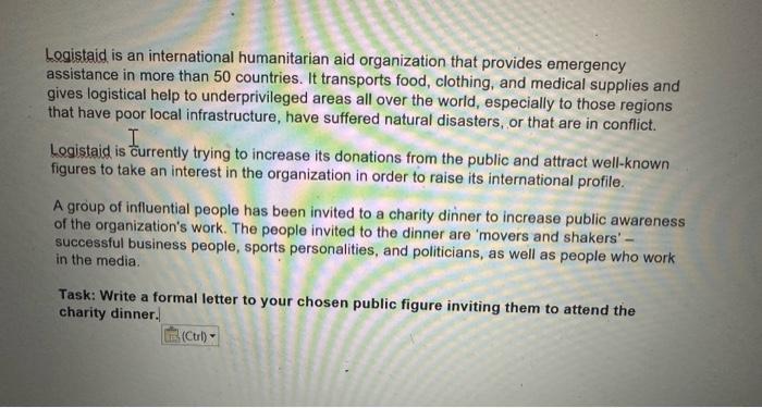 Solved Logistaid is an international humanitarian aid | Chegg.com