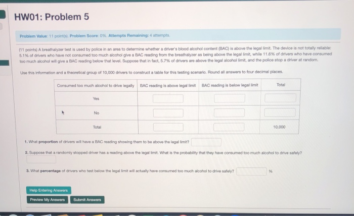 Solved HW01: Problem 5 Problem Value: 11 points). Problem | Chegg.com