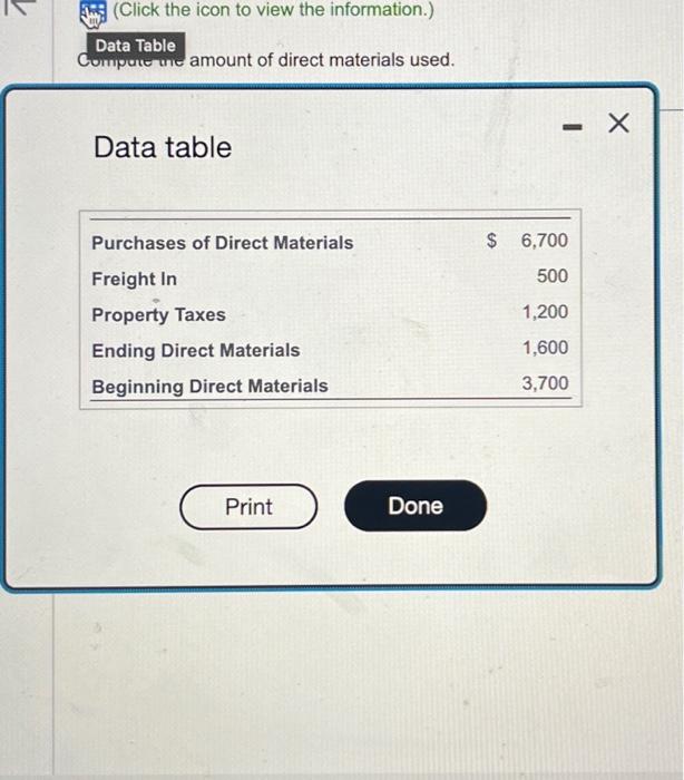 Solved Umbria, Inc. has compiled the following data: (Click | Chegg.com