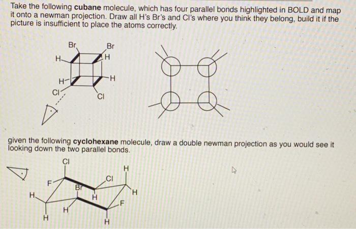 Solved Take the following cubane molecule, which has four | Chegg.com