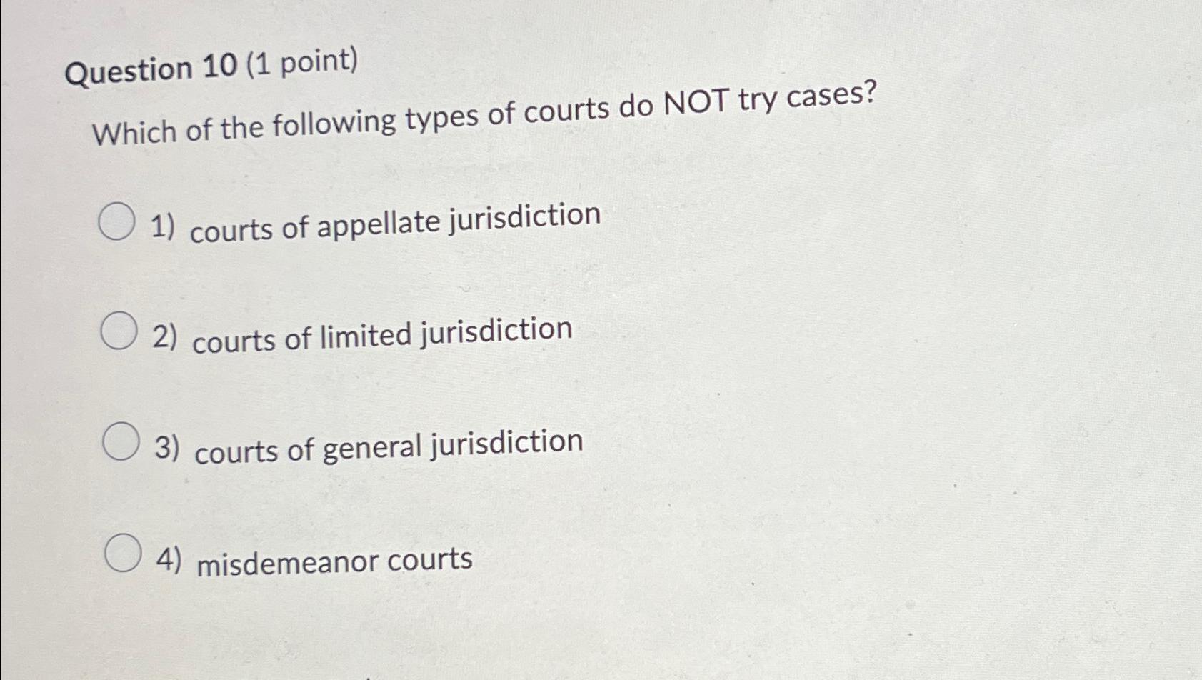 Solved Question 10 (1 ﻿point)Which of the following types of | Chegg.com