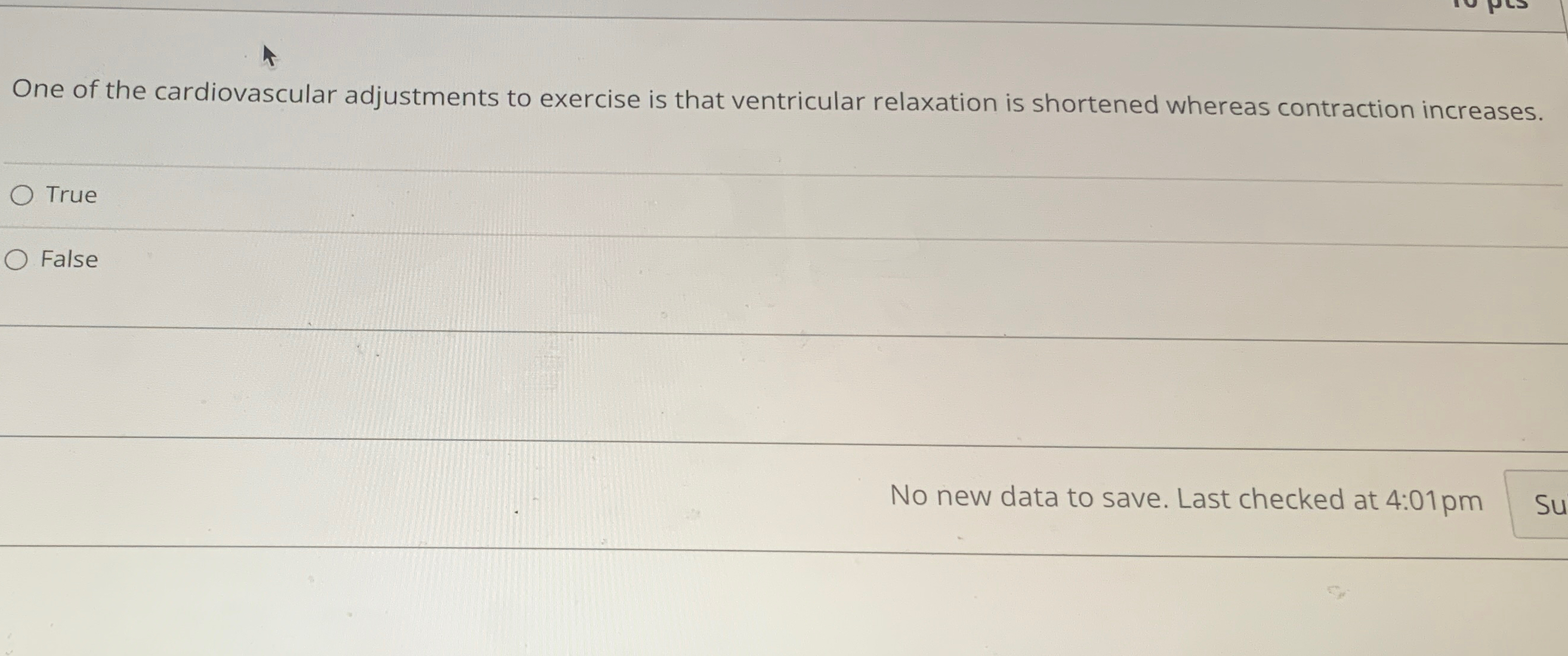 Solved One of the cardiovascular adjustments to exercise is | Chegg.com