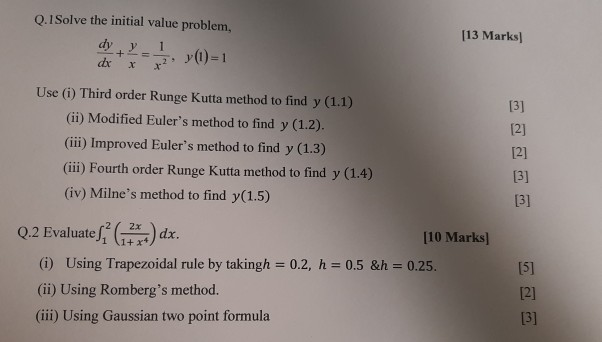 (numerical methods) Kindly, all questions are | Chegg.com