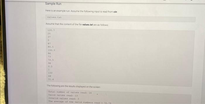 Solved In this program you will be reading numbers from a | Chegg.com