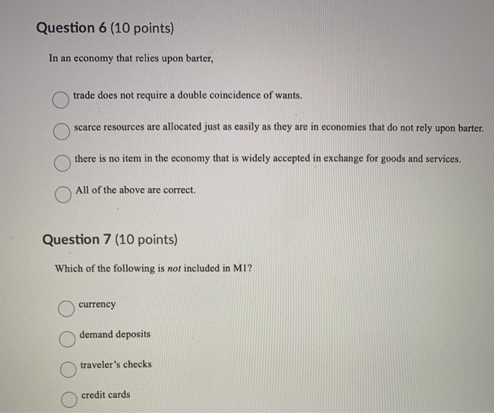 Solved Question 6 (10 points) In an economy that relies upon | Chegg.com