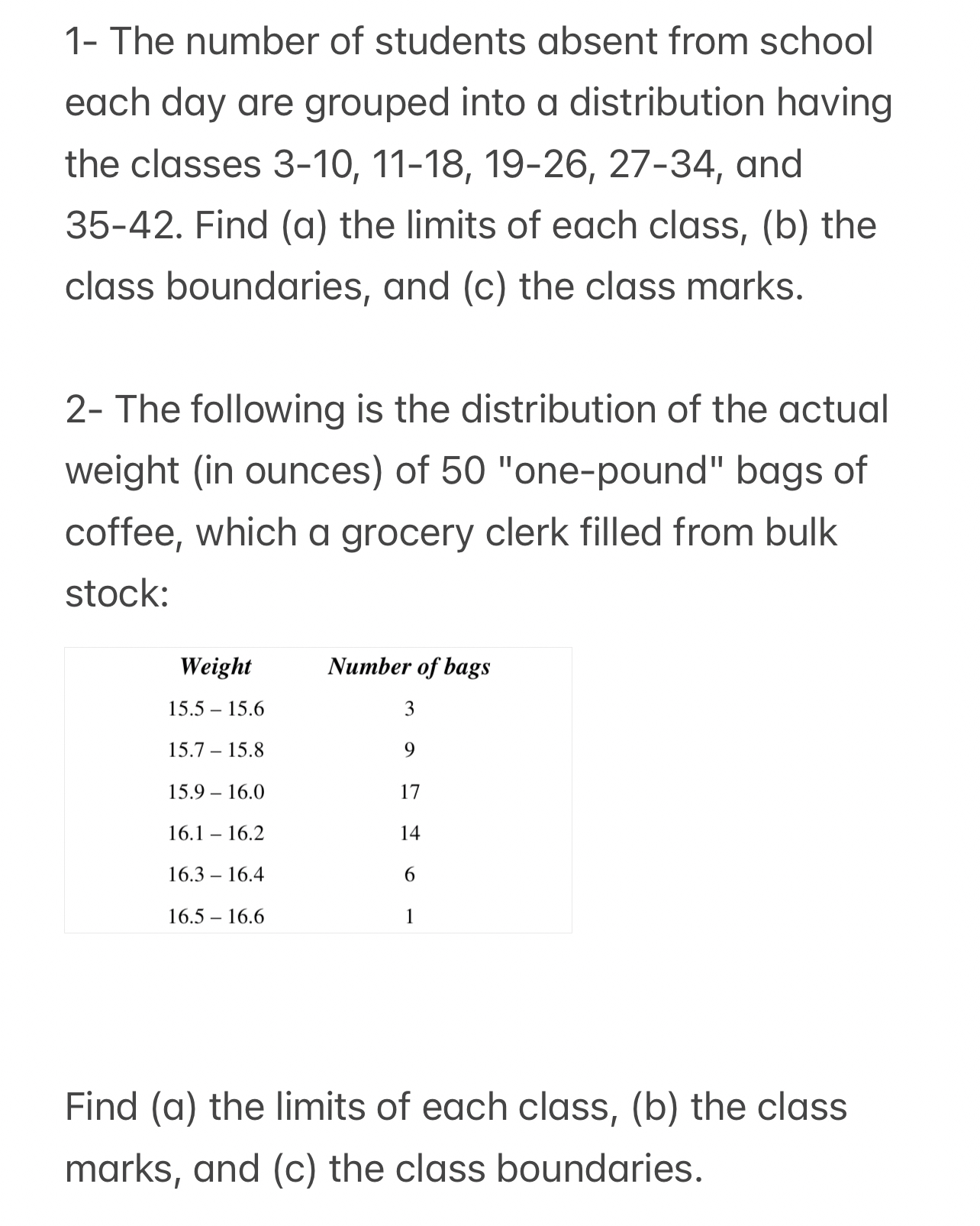 Solved 1- ﻿The number of students absent from school each | Chegg.com