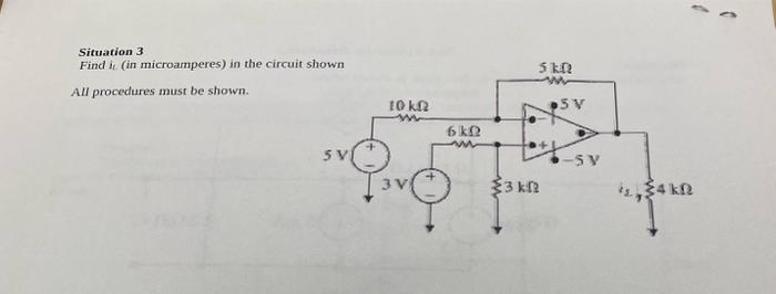 Solved Situation 3 Find ic (in microamperes) in the circuit | Chegg.com