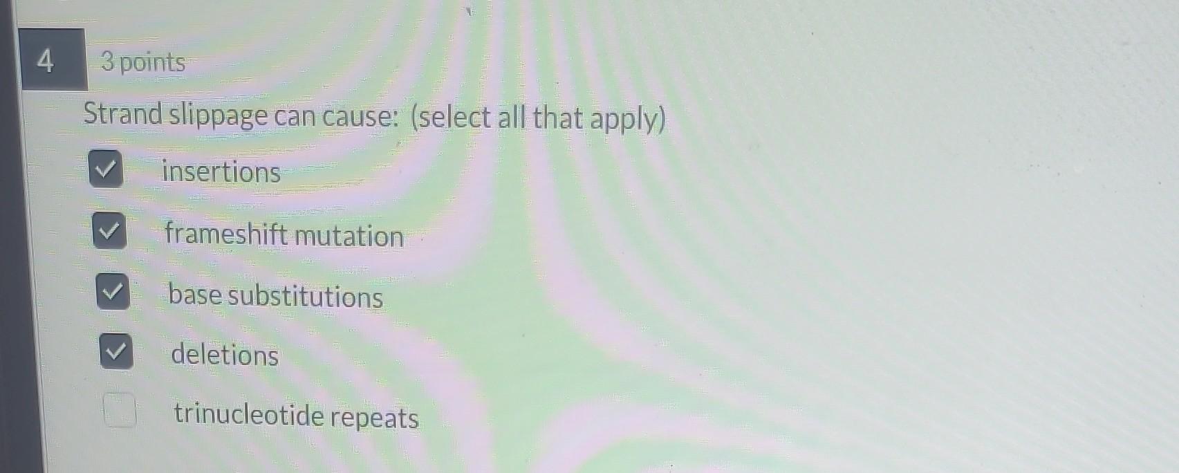 Solved Strand slippage can cause: (select all that apply) | Chegg.com