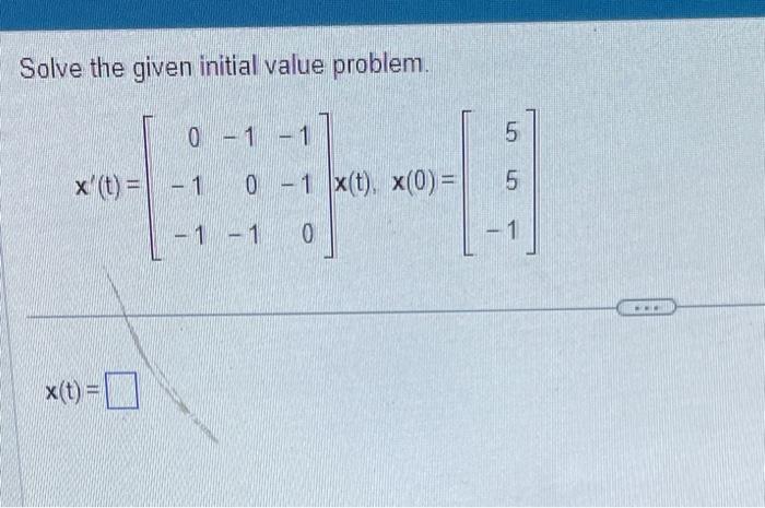 Solved Solve the given initial value problem. | Chegg.com