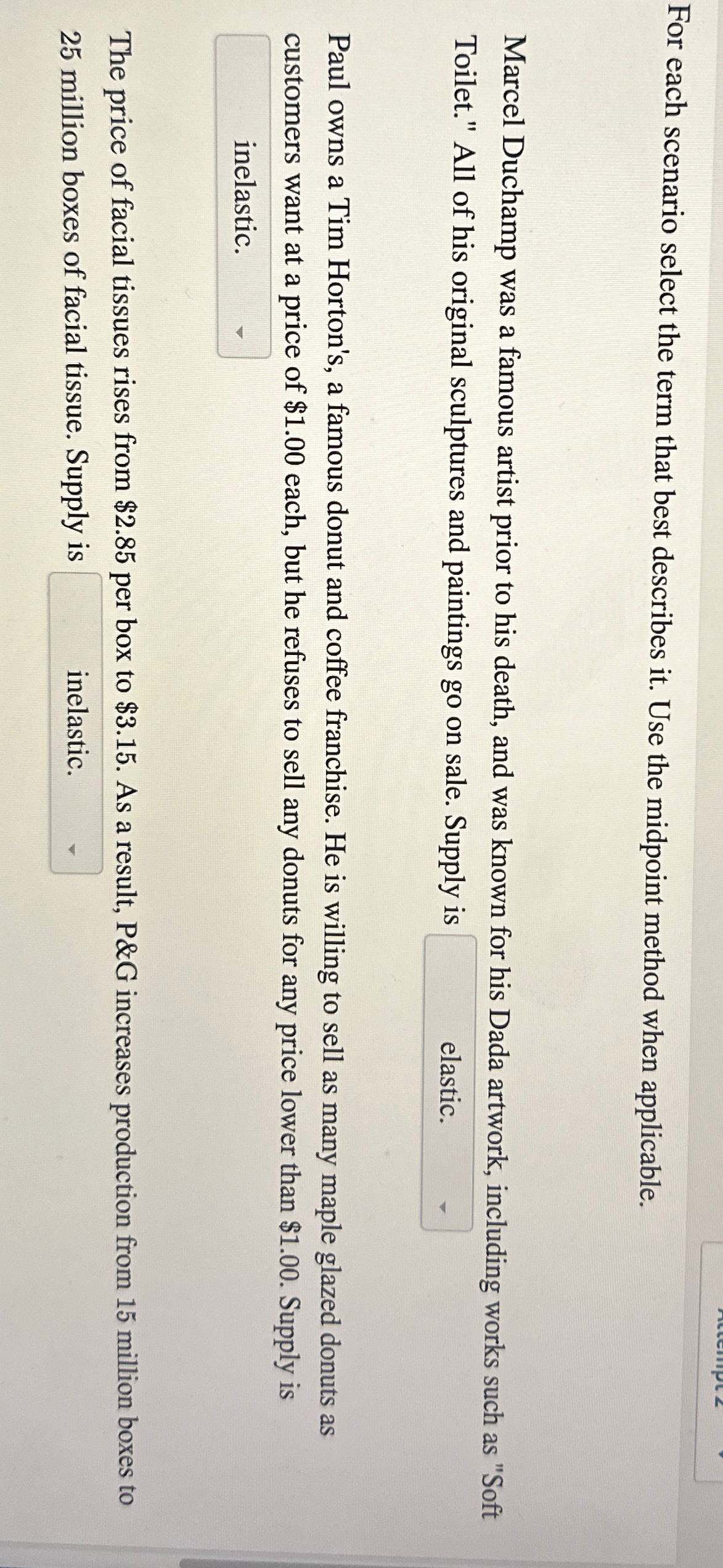 Solved For each scenario select the term that best describes | Chegg.com