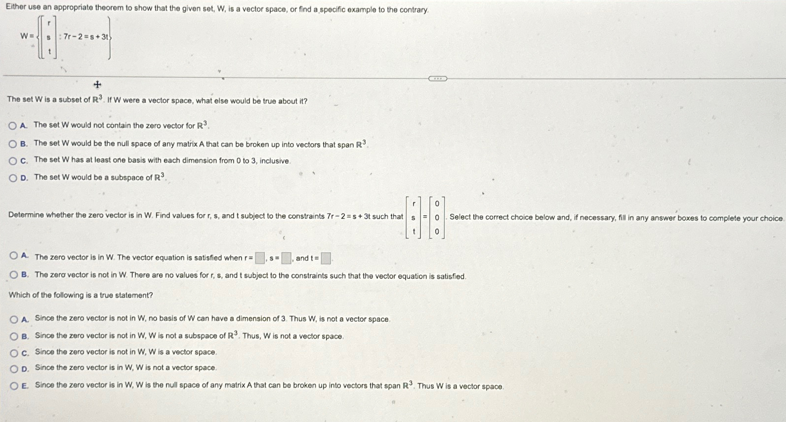 Solved Elther use an appropriate theorem to show that the | Chegg.com
