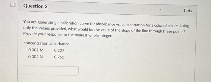 Solved You are generating a calibration curve for absorbance | Chegg.com