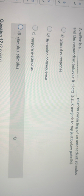 Solved 3A reflex is a ﻿relation consisting of an | Chegg.com