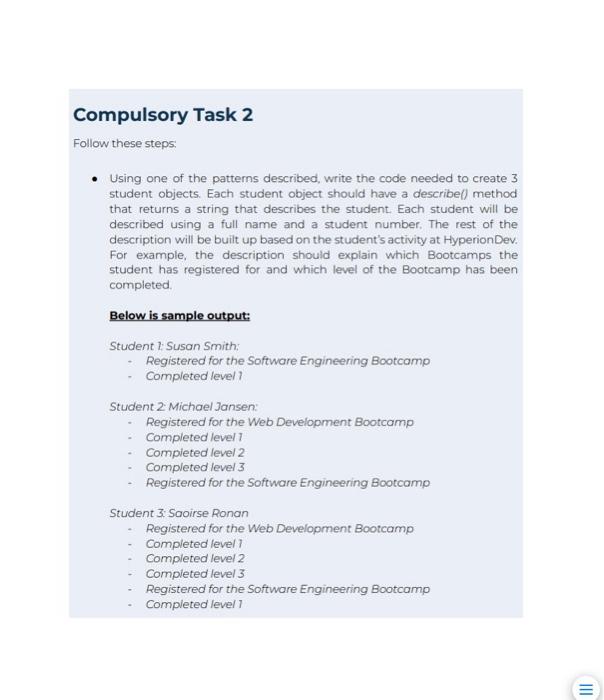Solved Compulsory Task 2follow These Steps Using One Of 