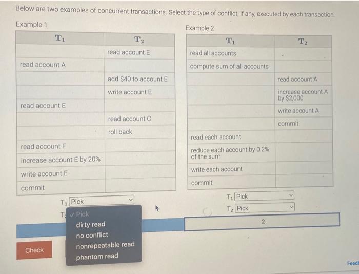 Below Are Two Examples Of Concurrent Transactions