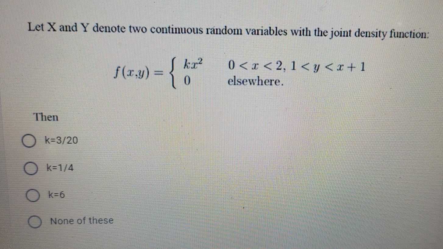 Solved Let X and Y denote two continuous random variables | Chegg.com