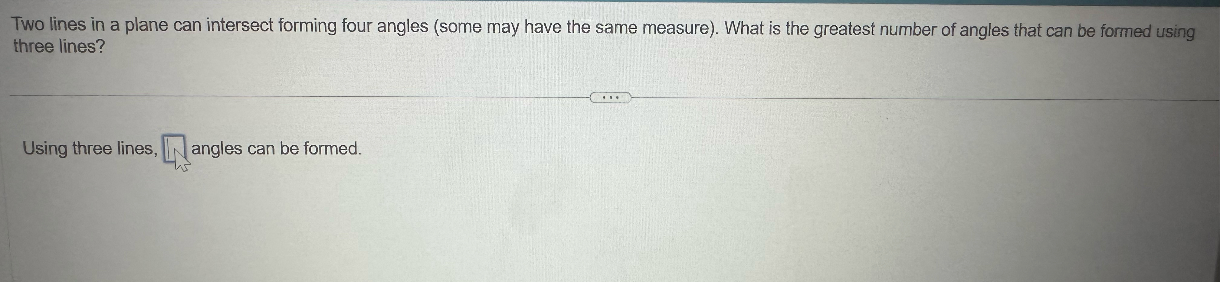 Solved Two lines in a plane can intersect forming four | Chegg.com