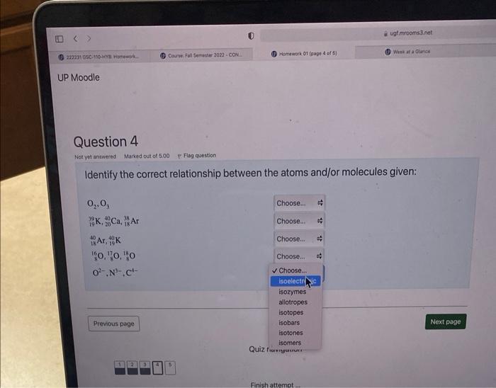 Solved Identify the correct relationship between the atoms | Chegg.com