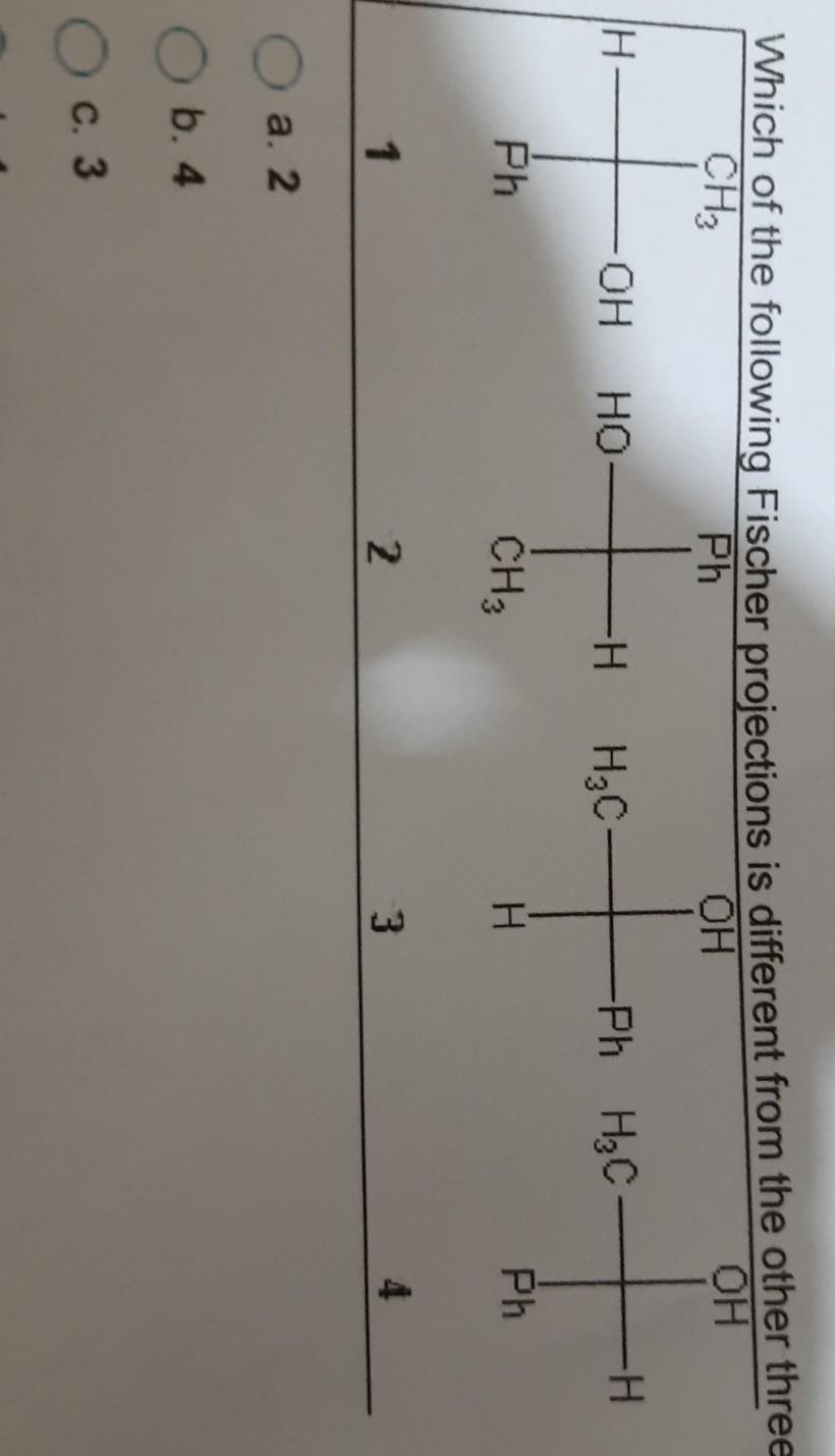 Solved Which of the following Fischer projections is | Chegg.com