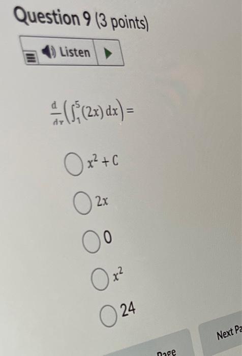 Solved dxd(∫15(2x)dx)= x2+C 2x | Chegg.com