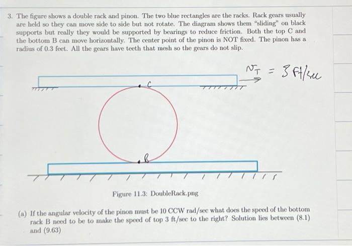Solved 3. The figure shows a double rack and pinon. The two | Chegg.com