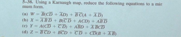 Solved How to make karnaugh map from reducing equations | Chegg.com