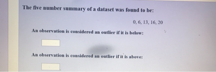 Solved The five number summary of a dataset was found to be: | Chegg.com
