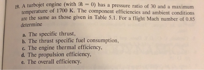 Solved turbofan engine with bypass ratio B = 5 is to operate | Chegg.com