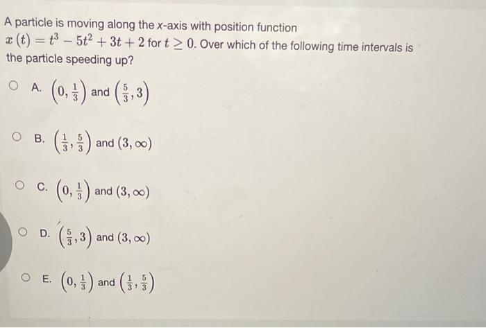 Solved A particle is moving along the x-axis with position | Chegg.com