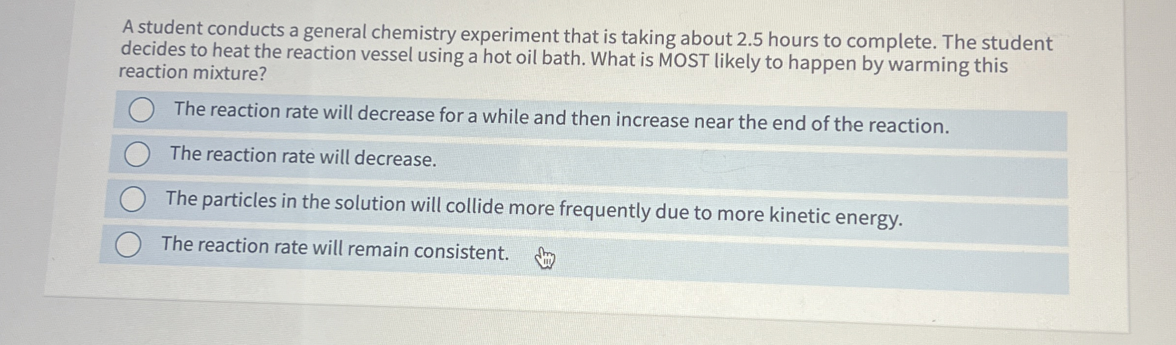 Solved A student conducts a general chemistry experiment | Chegg.com