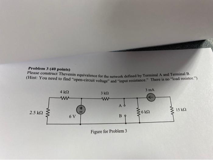 Solved Problem 3 (40 points) Please construct Thevenin | Chegg.com