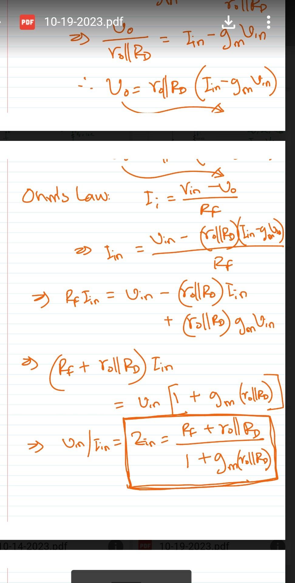 Solved 3 DF 10-19-2̉023.pdf RF1+γ0∥RDν1 1,1,1,1.1 | Chegg.com